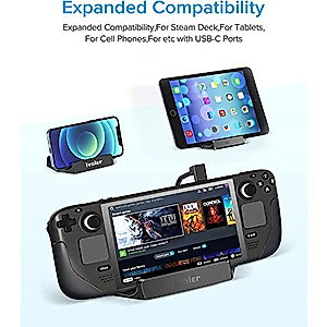 iVoler Docking Station for Steam Deck/ROG Ally,5-in-1 Hub Steam Deck Dock with HDMI 2.0 4K@60HZ, Support PD 3.0 Fast Charging,3 USB-A 3.0 and Fast Charging USB-C Port for Steam Deck/ROG Alloy