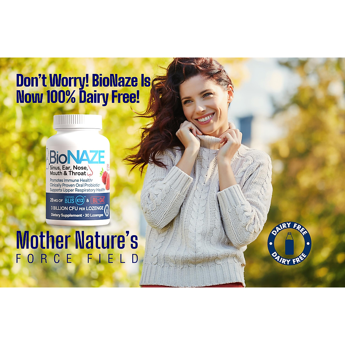 Bionaze Oral Probiotic K12 Dairy Free for Sinus Tonsil Stones Bad Breath Post Nasal Drip Throat Mouth Teeth - Improve Oral & Upper Respiratory Health with Clinically Proven BLIS K12 & BL-04 (2 Pack)