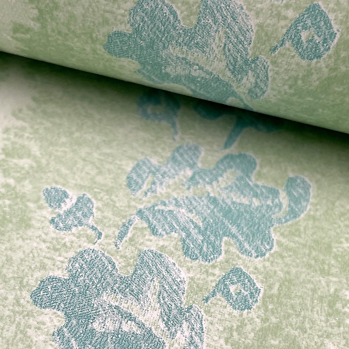 Yifely Self-Adhesive Furniture Paper Removable Shelf Liner for Covering Drawers Cabinet Doors, Green Wood Grain, 17.7 Inch by 9.8 Feet