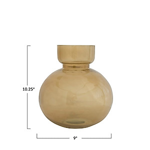 Creative Co-Op Modern Glass Vase, Olive Green