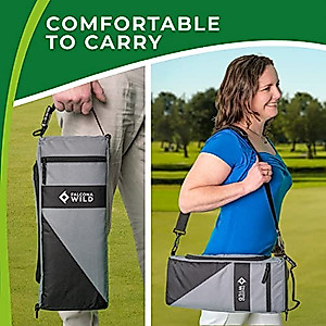 Falcona Wild Golf Cooler Bag Plus 2 Ice Packs - Keeps Drinks Cold for Hours - Holds 6 Beer Cans or 2 Wine Bottles - Fits Discreetly in Golf Bags - Insulated Beer Sleeve and Cooler