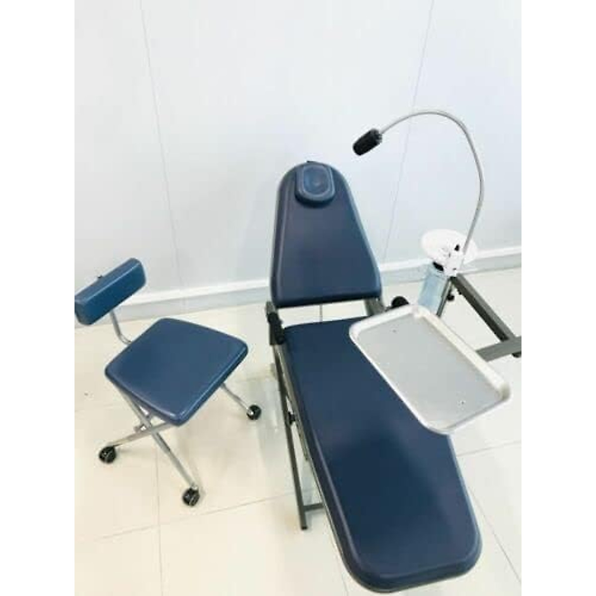 OUBO Portable Foldable Dental Chair Doctor's Stool LED with Lamp with Nylon Bags with Multitools Set (PC2750 PC2740 and PC2720)