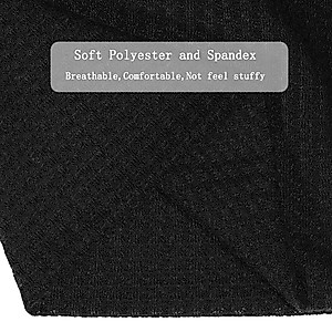 ZLYC Women Fashion Knit Slouchy Beanie Hat Thin Stretch Skull Caps (Solid Black)