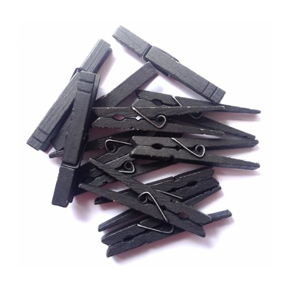 LWR CRAFTS Wooden Large Clothespins 3-5/16" 8.4cm 30 Pieces Per Pack (Black)