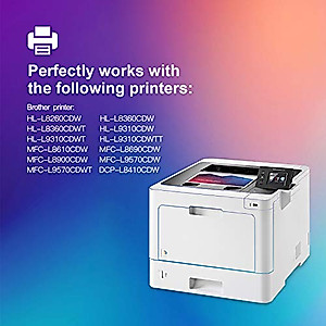 Shidono Compatible Toner Cartridge Replacement for Brother TN433 Fits with DCP-L8410CDW/HL-L8260CDW/ HL-L8360CDW/ HL-L8360CDWT/ HL-L9310CDW/ HL-L9310CDWT Printer, 4-Pack [Black/Cyan/Yellow/Magenta]