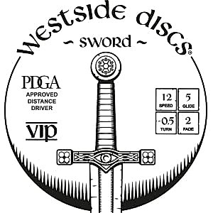 Westside Discs VIP Sword Disc Golf Disc, Men and Women, Family Outdoor Games, Straight Flying Distance Driver, 170g+ Stamp Color Will Vary, Pink