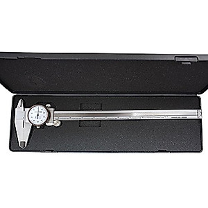 Accusize Industrial Tools 0-12 inch by 0.001 inch Precision Dial Caliper, Stainless Steel, in Fitted Box, P920-S212