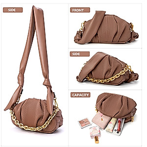 KingTo Knotted Shoulder Handbag Purse for Women Trendy Dumpling Clutch Cloud Bag Lightweight Pouch Bag