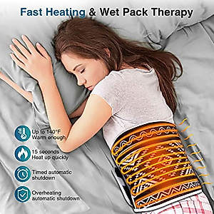Heating Pad Toberto XL Electric Heating Pad for Back Pain and Cramps Relief,4 Timer Settings,12”x 47”Large Heating Pad with Auto Off and 6 Heat Setting for Period Cramps,Neck and Shoulders