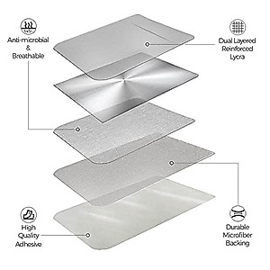 3Pack Cell Phone Card Holder Double Pocket for Back of Phone for ID/Credit Cards,Stick On Card Wallet Sticker Stretchy Lycra Fabric for iPhone,Android and Smartphones-Purple&Silver&Black…