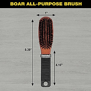 Conair All Purpose Boar Bristle hairbrush - Hair brush - Hairbrush for Men and Women - Brown