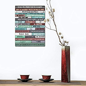 Istrion Inspirational Wall Art Framed Canvas 12 x 16 in (Turquoise) - Motivational Positive Quotes Rustic Wall Arts Decor for Home Office Bathroom Bedroom Kitchen Classroom Gym