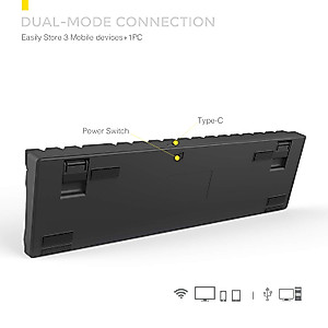 DREVO Calibur 60% Mechanical Gaming Keyboard RGB Backlit Wireless Bluetooth 4.0 and USB Wired 71 Key Compact TKL Red Switch