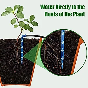 Drip Irrigation Kit - Solar Automatic Plant Self Watering Devices, JIYANG Solar Powered Auto Easy DIY Watering System Supported 15Pots, 6Timing Modes for Plants on The Balcony, in The Plant Bed, and Green House