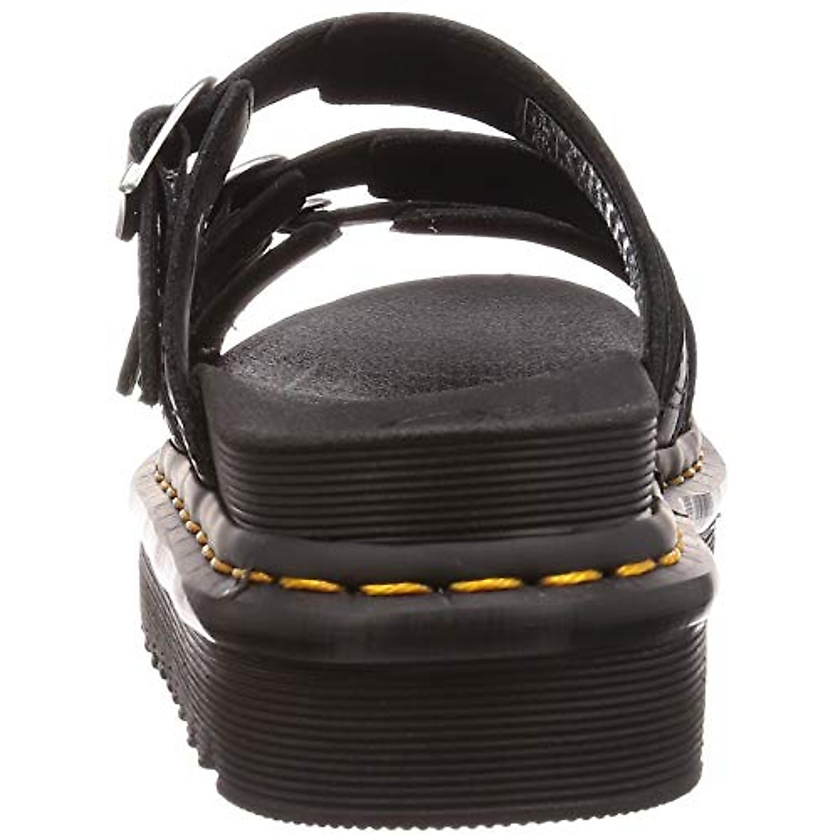 Dr. Martens womens Slide Sandal, Black Hydro Leather, 6 US