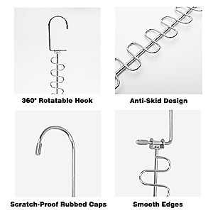 FYY Magic Hangers Space Saving Closet Organizer Clothes Storage Hangers 2 Pack Multifunctional 360°Rotation Stainless Steel Clothes Hanger for Wardrobe Heavy Clothes, Shirts, Pants, Dresses, Coats