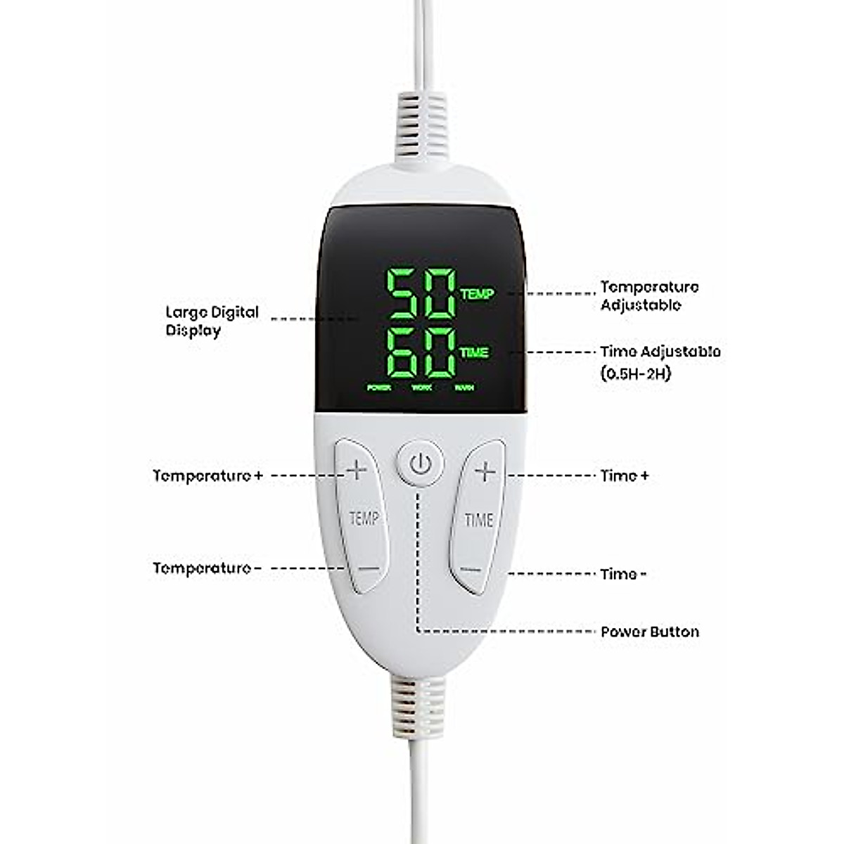 𝟐𝟎𝟐𝟑 𝐍𝐄𝐖 Weighted Heating Pad for Neck and Shoulders, WarmCo 2.4lb Large Electric Heating Pad for Back Pain Relief,Gifts for Women Men Mom for Christmas, Birthday, Mothers Day