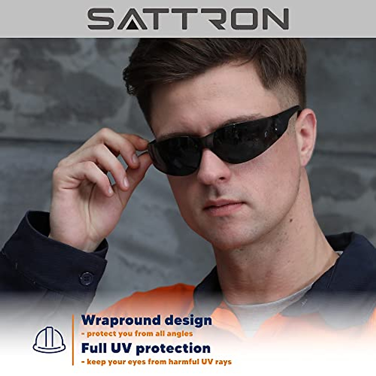 24 Pack of Tinted Safety Glasses (Protective Safety Sunglasses) Ploycarbonate Dark Smoke Lenses for UV Protection, Scratch & Impact Resistant, Perfect for Construction, Outdoor Work, Shooting and More