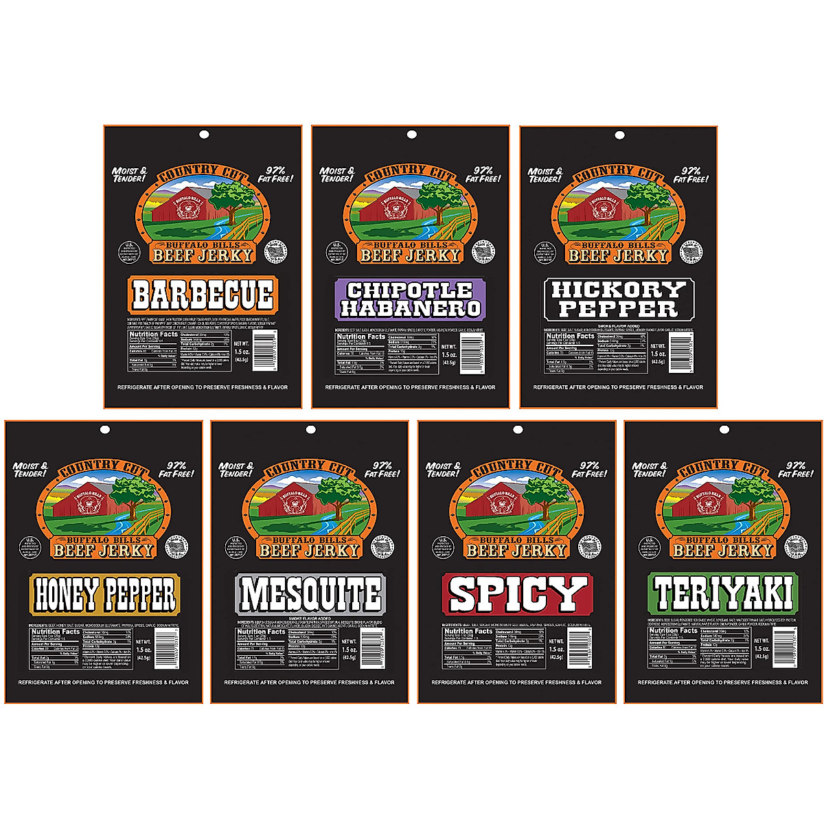 Buffalo Bills 25-Piece Beef Jerky & Beef Stick Sampler Gift Tool Box (filled with 25 assorted packs)