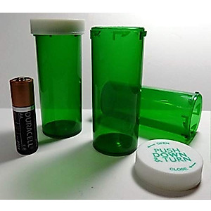 Plastic Prescription Green Vials/Bottles Case of 240 w/Caps Giant 30 Dram Size-Pharmaceutical Grade-The Ones We Sell to Pharmacies, Hospitals, Physicians, Labs