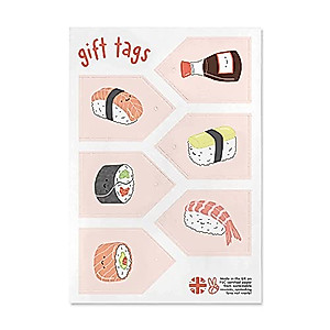CENTRAL 23 Pink Wrapping Paper - Sushi Faces - 6 Gift Wrap Sheets - Trendy GiftWrap for Girls Women Teenagers - Eco and Recyclable