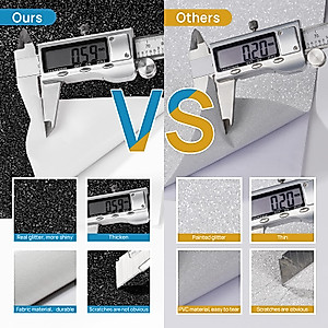 Stickyart Black Glitter Wallpaper Peel and Stick Sparkle Wallpaper Roll Self Adhesive Glitter Contact Paper for Cabinets Removable Glitter Fabric Wallpaper Decorative Bedroom Accent Walls 15.8"x78.7"