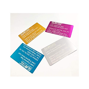 50 Pack Thick Aluminum Business Card Blanks, Metal Plaque Blank 0.5mm Laser Engraving Material, Sublimation, CNC, Base Plate Multipurpose (Gold)