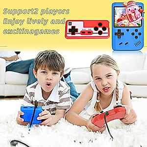 Handheld Game Console for Kids, Retro Handhel Gaming Console for Adults, Mini Portable Hand Held Games with 500 Classic Games 3.0-Inch Color Screen, Support Two Players (Dark Blue)