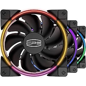 CP3 120mm Fan 3 in 1 Kit Upgrade,12cm RGB LED Computer Case Fan - PWM Cooling Fan - Dual Light Loop Quiet Fan/Multiple Light Modes for PC Case