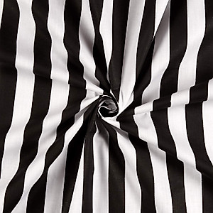 Richland Textiles 1 in. Stripe Black/White Fabric By The Yard