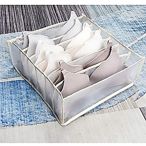 3 Pack Underwear Organizer Drawer Divider , Home Foldable Underwear Socks Closet Storage Box (White)