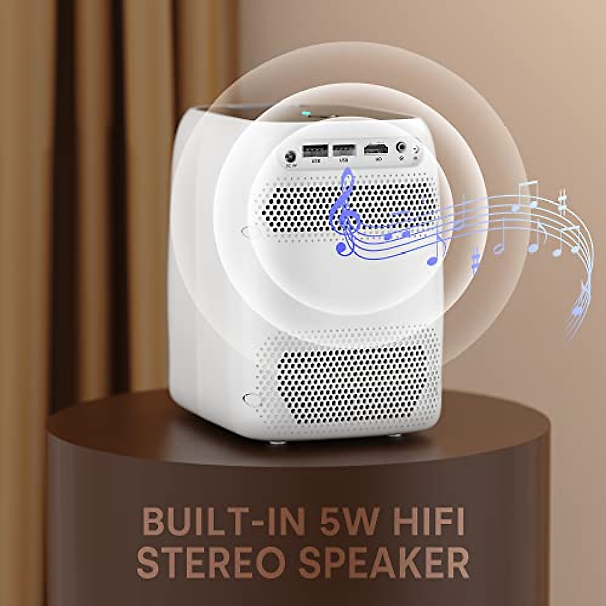Mini Projector, 5G WiFi Mini Projector, Portable BloBlo 4K Mini Projector Native 1080P with 9500L Lumen and 5W Stereo Speaker for Home and Outdoor Party/iOS/Android/Laptop/TV Stick