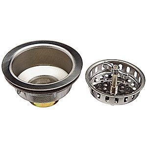 Keeney 1433SS 3-1/2-in dia Twist and Lock Sink Strainer with Basket, Stainless Steel