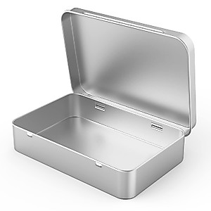 Axe Sickle 8 Pack Tin Box Containers 3.7 x 2.4 x 0.8 Inch Metal Tins Storage Box with Hinge Lids, for Home Storage, Outdoor Active Storage Containers, Home Organizer Small Tins, Silver