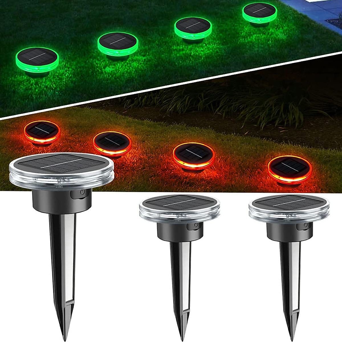 TIJNN Solar Humidity Test Lights -2 Pack, Soil Moisture Monitoring, Automatic Switch IP65 Waterproof Sealing Structure, Suitable for Garden Landscape Decoration Buried Path Lights