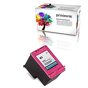 Printronic Remanufactured HP 61 Ink Cartridge for HP Envy 4500 5530 Deskjet 2540 1510 2050 3050 OfficeJet 4630 Printers (1 Color)