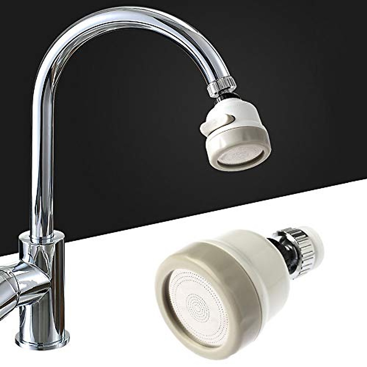 INIFLM 360° Rotating Kitchen Faucet Booster Shower, Water-Saving Filter Universal Splash-Proof Nozzle
