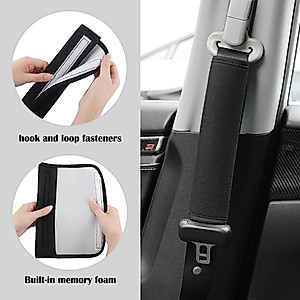 SSNNUU 2Pcs Seat Belt Cover Pad,Breathable Polyester Car Seatbelt Covers,Universal Seat Shoulder Strap Pads Car Accessories Interior for Men Women (Black)