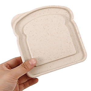 CALLARON 4 Pcs Sandwich Keeper, Reusable Sandwich Containers, Toast Shape Bread Box with Lid, Portable Sandwich Box, Food Fresh Keeping Box, Sandwich Containers for Lunch Boxes 4.8 x 5.1 inch