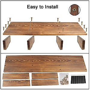 39.4'' Long Wooden Step Stool for Elderly, Half Wooden Riser Step Stool for Bedside, Bathroom, Kitchen and Outdoor High Steps(39.4" L*11.8" W*4.3" H)