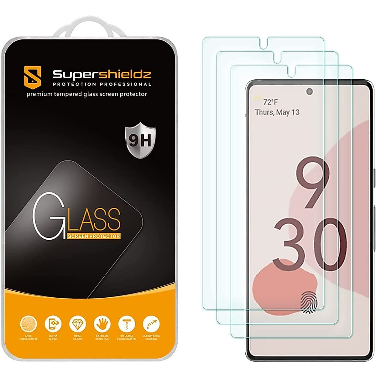 (3 Pack) Supershieldz Designed for Google Pixel 6 Tempered Glass Screen Protector, Anti Scratch, Bubble Free