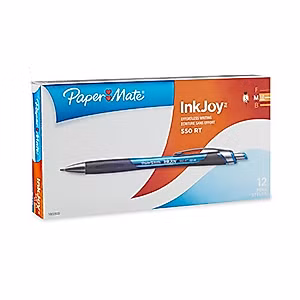 Paper Mate InkJoy 550RT Retractable Ballpoint Pens, Medium Point, Blue, 12-Count