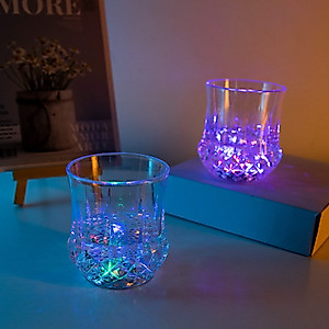 2 Packs Flash Light Up Cups Liquid Activated Multicolor LED Glasses Fun Light Up Drinking Shot Glasses,Glowing Wine Glasses Led Flashing Cups,Favors Adults Shot Cups for Party,Bar,Disco