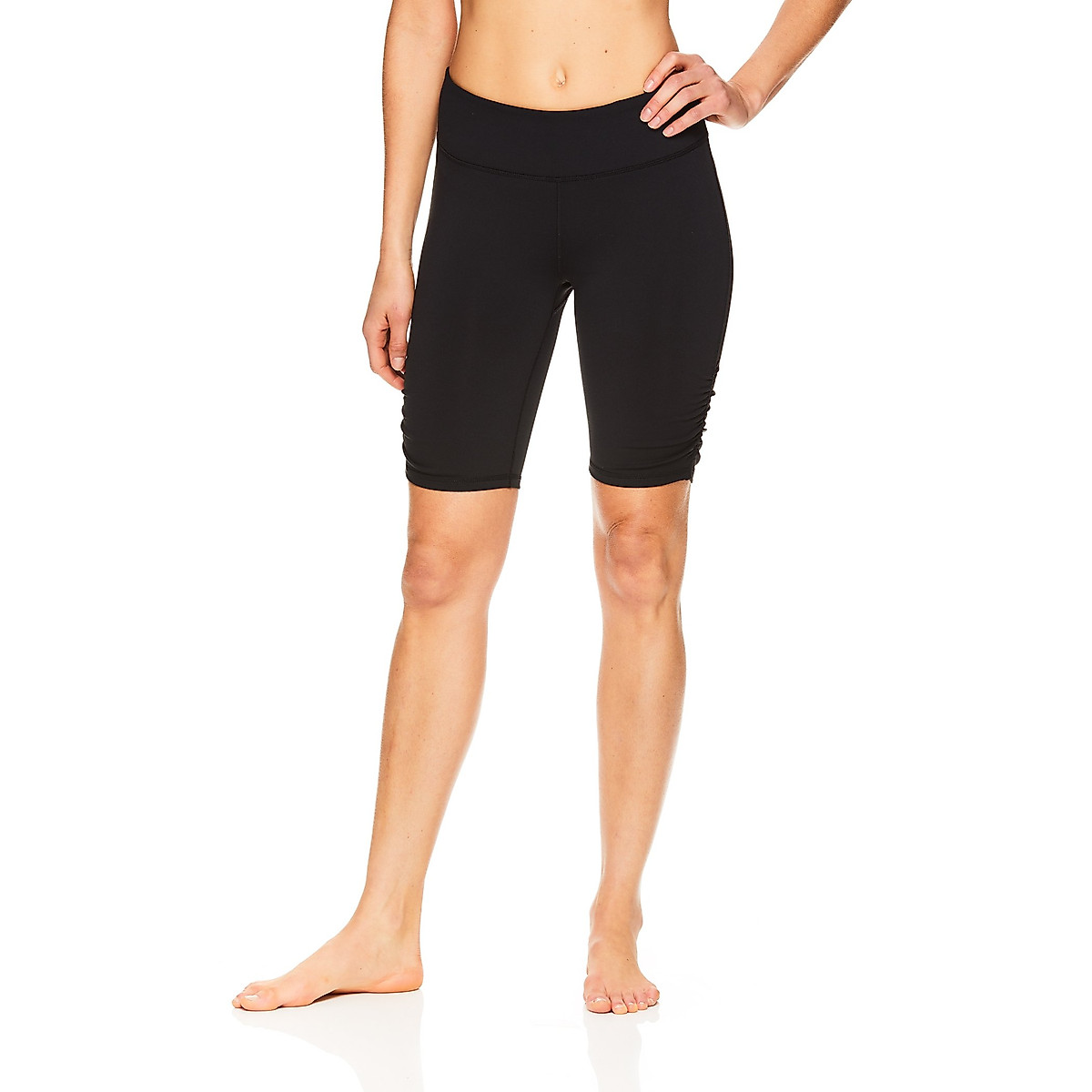 Gaiam Women's Yoga Short Performance Spandex Compression Legging Shorts - Black, X-Small