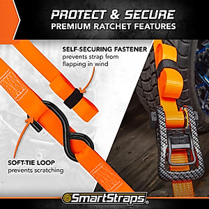 CARGOSMART 10' 1500lb CarbonX Ratchet Tie Downs 2 Pk
