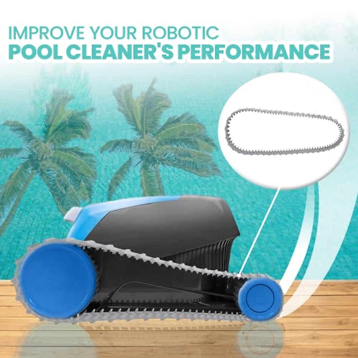 (2 Pack) Replacement Gray Tracks for Maytronics Dolphin Robotic Pool Cleaners with Part Number 9983152-R2 Dolphin Parts