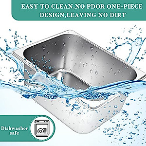 Zubebe 1/2 Half Size Steam Table Pans 6 Inch Deep Steam Pan Stainless Steel Restaurant Pan Metal Food Tray Commercial Food Pans for Hotel Restaurant (4 Pcs)