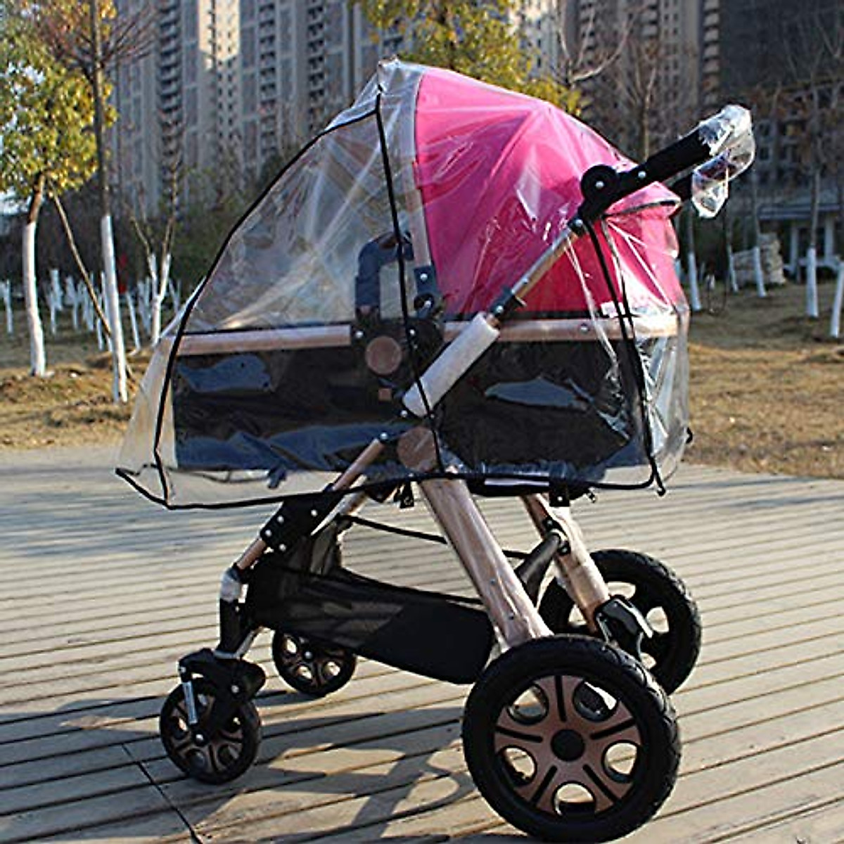 CLARA Universal Baby Stroller Rain Cover Baby Carriage Wind Shield Waterproof Covers(Transparent)