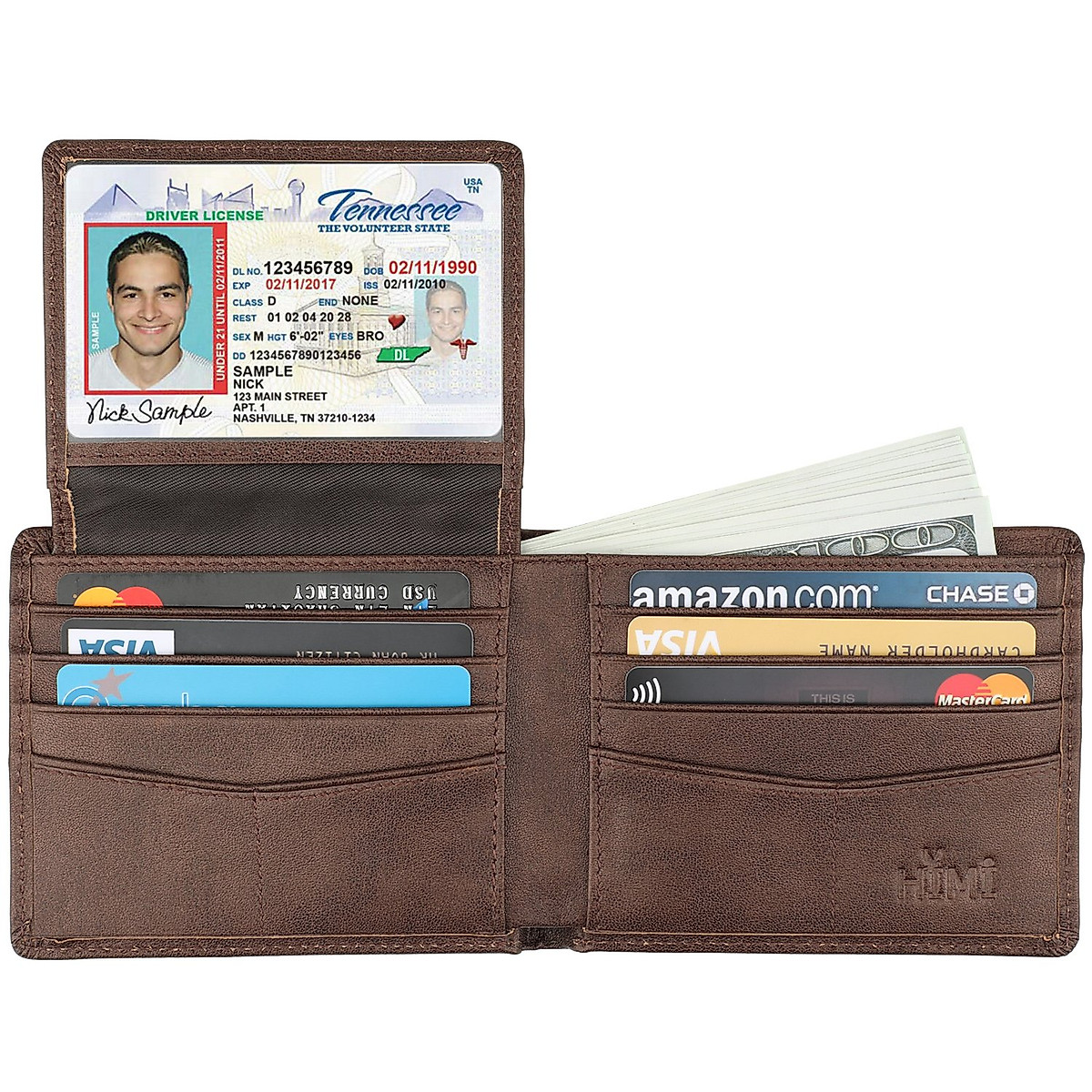 Wallet for Men-Genuine Leather RFID Blocking Bifold Stylish Wallet With 2 ID Window (Coffee-galaxy)