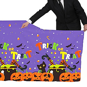 Gatherfun Halloween Party Disposable Tablecloth, Plastic Table Cover for Halloween Themed Party, Halloween Party Supplies, 3 PCS, 54”x108”